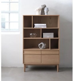 Designová knihovna Zayleigh 140 cm vzor dub