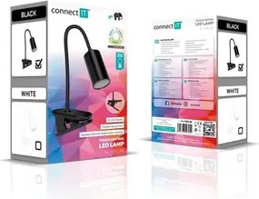 CONNECT IT CLIP 2 černá / Stolní LED lampička s klipem / 4W / 180 lm /