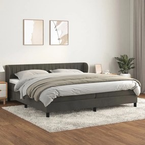 Box spring postel s matrací tmavě šedá 200x200 cm samet 3127632