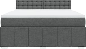 Box spring postel s matrací tmavě šedá 180x200 cm textil 3287162