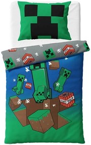 Oboustranné bavlněné ložní povlečení Minecraft Creeper Explode - 100% bavlna - 70 x 90 cm + 140 x 200 cm