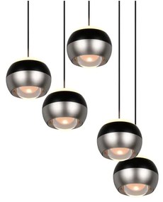 Černé/ve stříbrné barvě LED závěsné svítidlo ø 30 cm Orbit – Trio Select