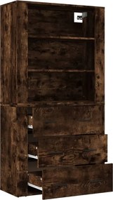 Skříň highboard kouřový dub kompozitní dřevo 3185396