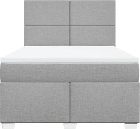 Box spring postel s matrací světle šedá 140 x 200 cm textil 3290504