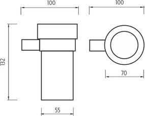 Nimco Držák na kartáčky BORMO černá - BRC 11058KN-90