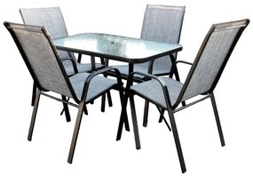 Chomik Zahradní sestava Neo, 4 židle + stůl s otvorem na slunečník