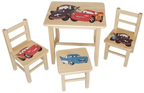 Drew-mix Dětský stůl ze dřeva se židličkami Auta Vzor 15