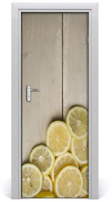 Fototapeta na dveře samolepící citrony na dřevě 75x205 cm