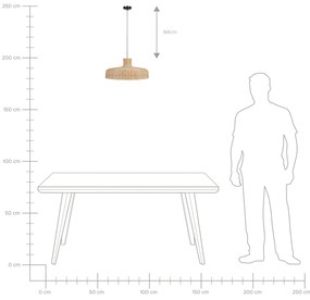 Ratanová závěsná lampa přírodní TAMARIN Beliani