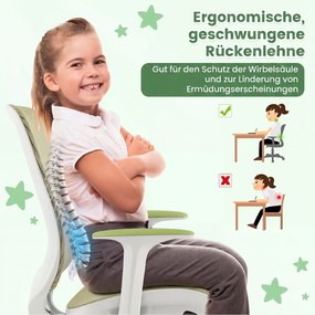 Costway Výškově nastavitelná dětská otočná židle s brzdou, ergonomická psací