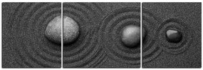 Obraz na plátně - Černý písek s kameny - panoráma 5191C (120x40 cm)