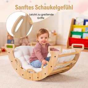 Costway Lezecký oblouk dřevěný Montessori lezecký rocker s měkkým polštářem