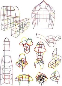 Barevná 3D stavebnice z brček 408 ks – kreativní hra pro děti
