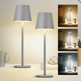 Toolight Toolight, dotyková LED noční stolní lampa 5W, 3 barvy světla, USB napájení, APP1369-T GREY, šedá, OSW-08631