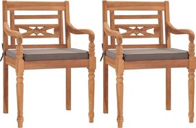 vidaXL Židle Batavia 2 ks s běleným povrchem masivní teakové dřevo [43056] Barva: Tmavě šedá