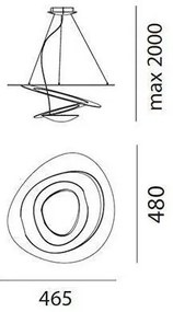 Artemide AR 1249010A - LED Stmívatelný lustr na lanku PIRCE MICRO 1xLED/27W/230V