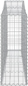 Klenuté gabionové koše 9 ks 200x30x80/100 cm pozinkované železo 3145416