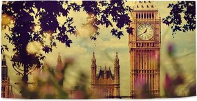 Sablio Ručník Londýn Big Ben Flowers - 30x50 cm