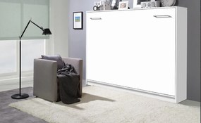 Sklápěcí postel Hela 140x200 cm, bílý mat, vodorovná