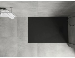 Mexen Hugo, obdélníková sprchová vanička SMC 120 x 90 cm, černá, černá krytka, 42709012-B