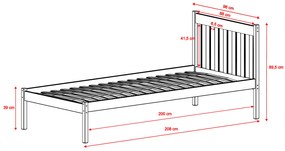 Legno Dětská postel MARTIN bílá Rozměr (cm): 90x200