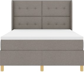 Postel s boxspringem s čelo Taupe 140 x 200 cm textil 3341837