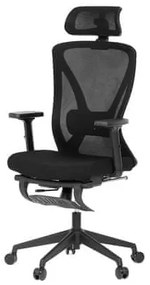 Autronic Kancelářská židle Židle kancelářská, černá MESH, plastový kříž, opěrka nohou, posuvný sedák, 2D područky (KA-S257 BK)