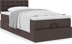 Osmanský postel s matrací tmavě šedá 90x200 cm textil 3311597