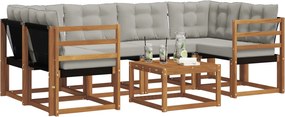Venkovní pohovková souprava 7 ks Přírodní a světle šedá 3368438