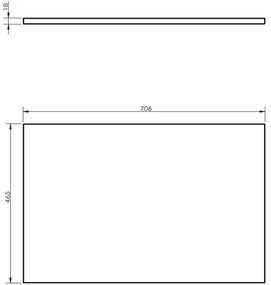 Mexen Rivel, koupelnová skříňka 70 cm s horní deskou, 1 zásuvka, drážkovaná, ořech, 91A20-06023-1-BFC86