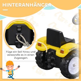 HOMCOM Sedací bagr s úložným prostorem, jezdící bagr s lopatou, šlapací traktor, smykem řízený bagr na písek, dětský bagr, smykem řízený bagr, bagr s…