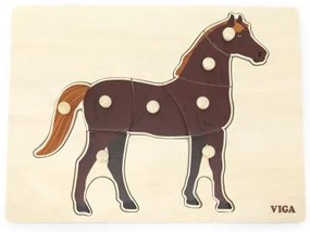 Viga Dřevěná montessori vkládačka - kůň