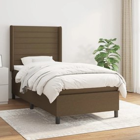 Box spring postel s matrací tmavě hnědá 100 x 200 cm textil 3131492