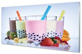 Obraz na skle Mléčné koktejly s ovocem 125x50 cm