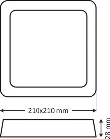 LED Stropní svítidlo LED/18W/230V 2700K 21x21 cm bílá