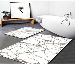 Bílo-hnědé koupelnové předložky v sadě 2 ks 60x100 cm Cracks – Mila Home