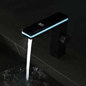 Umyvadlová baterie ELITE EDITION BS1826 s LED ukazatelem teploty ve více barevných provedeních — Černá