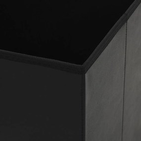 Skládací úložná stolička černá umělá kůže 247081