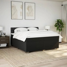 Box spring postel s matrací černá 200x200 cm textil 3286004