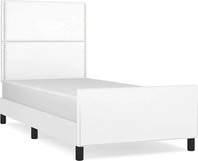 Rám postele s čelem bílý 100x200 cm umělá kůže 3125495