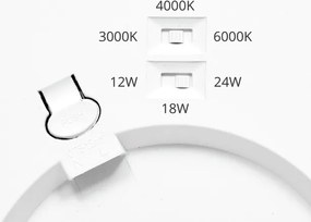 Ecolite Bílý vestavný LED panel kulatý 330mm 12-24W CCT WPCB2-24W/BI
