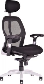 Ergonomická kancelářská židle na kolečkách Office Pro SATURN – s područkami, více barev NET černá