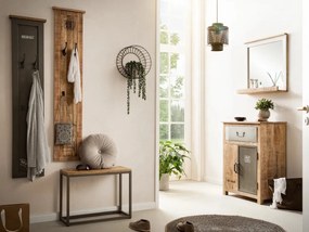 furniture-nabytek.cz - Masivní předsíňový set Pune z mangového dřeva, lakovaný, hnědý – 5ks