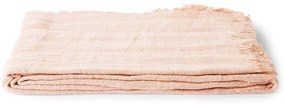Lososový lněný ubrus s jemnými třásněmi Chavier - 140*220cm