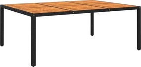 vidaXL Zahradní stůl 200x150x75 cm akáciové dřevo a polyratan [310591] Barva: Černá