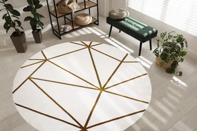 Dywany Łuszczów, AKCE: 120x120 (průměr) kruh cm Kusový koberec Emerald 1013 cream and gold kruh, bílá, ložnice