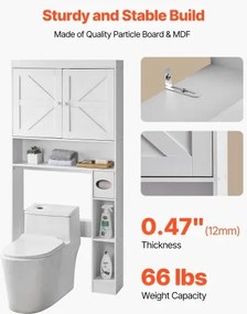 Úložná skříňka nad toaletu, Výška 171,3 cm VEVOR