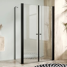 BETA COMBI BLACK 80x100 Clear Obdélníkový sprchový kout bez vaničky