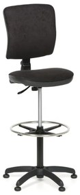 Zvýšená pracovní židle MILANO II bez područek, permanentní kontakt, kluzáky, černá