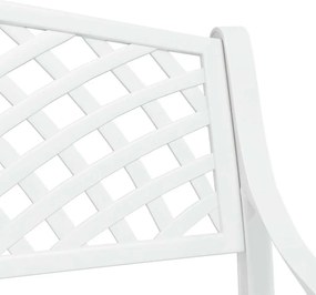 Zahradní lavice 102 cm litý hliník bílá 317746
